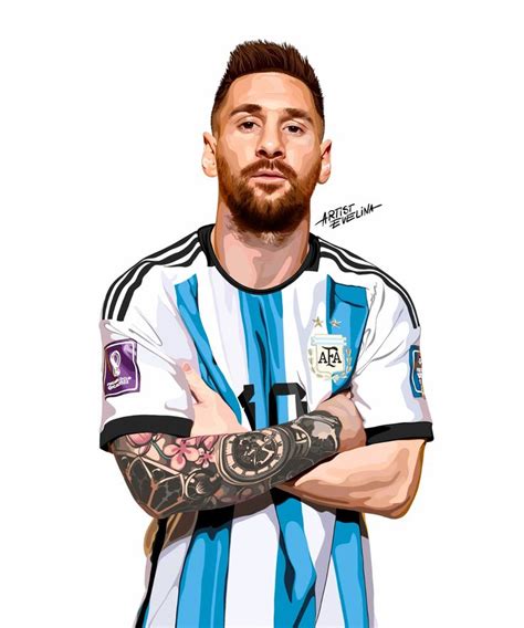 Digital Portrait Of Lionel Messi Bold Clean Style Digital
