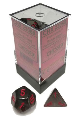 Chessex Dice Translucent Polyhedral Smokered 7 Revised Game Nerdz