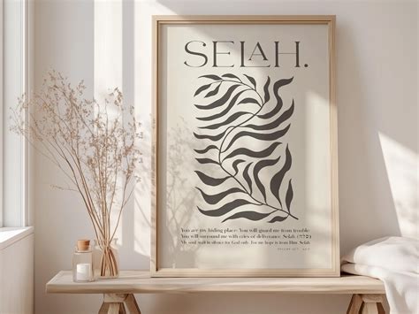 Selah Definition Print Hebrew Bible Verse Wall Art Digital Download