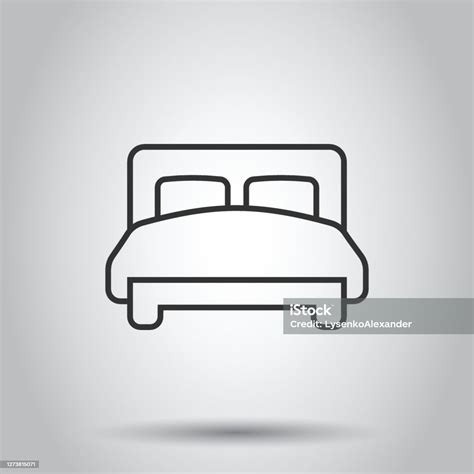 플랫 스타일의 침대 아이콘 흰색 고립 된 배경에 침실 사인 벡터 그림 베드스테드 비즈니스 컨셉 가구에 대한 스톡 벡터 아트 및 기타 이미지 Istock
