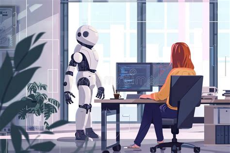Robot Human Talking Stock Illustrations 513 Robot Human Talking Stock