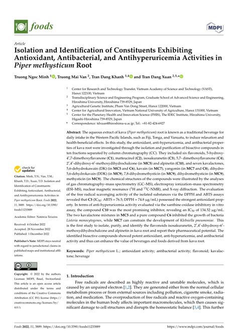 Pdf Isolation And Identification Of Constituents Exhibiting