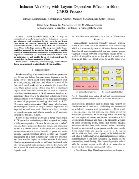pdf inductor modeling with layout dependent effects in 40nm cmos process