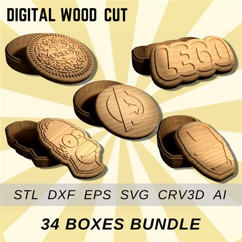 Bundle Boxes Files For CNC And D Printer Jewellery Box Cnc Router STL DXF Eps Svg Etsy