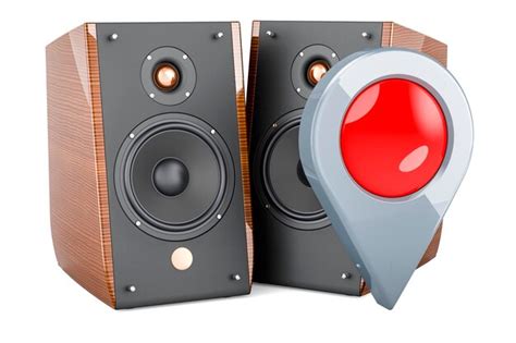 Premium Photo Musical Speakers With Map Pointer 3d Rendering