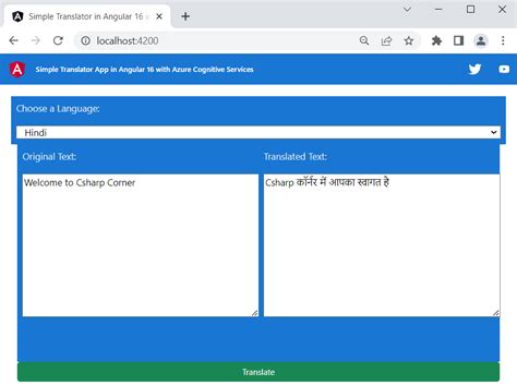 Create A Simple Translator App In Angular 16 With Azure Cognitive Service