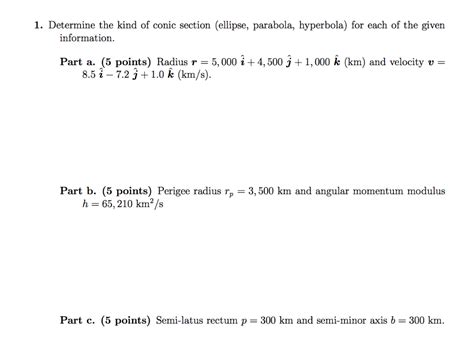 Solved 1 Determine The Kind Of Conic Section Ellipse