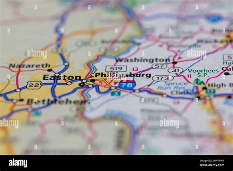 Philipsburg New Jersey Usa Shown On A Geography Map Or Road Map Stock