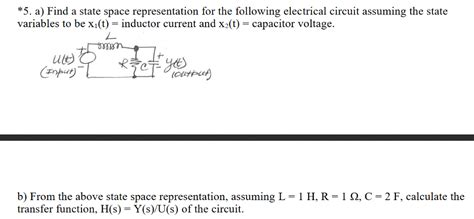 Solved Find A State Space Representation For The Following