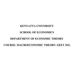 Macroeconomics Theory EET Pdf Notes Pdf Notes