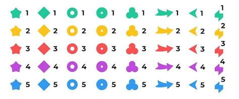 premium vector bright colorful number bullet points collection
