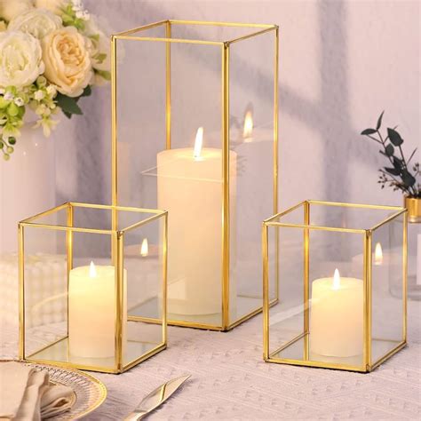 Yellow Square Glass Candle Holders Td770 8 8” Grey Square Square