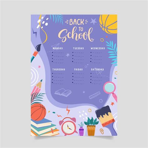 Premium Vector Back To School Time Table Template Vector