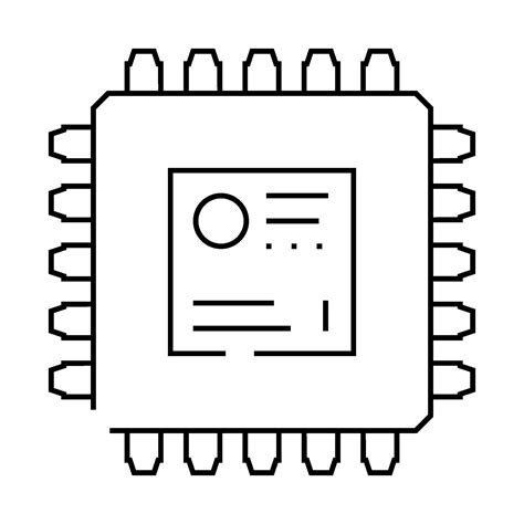 Microcontroller Electronic Component Line Icon Illustration 48355607 Vector Art At Vecteezy
