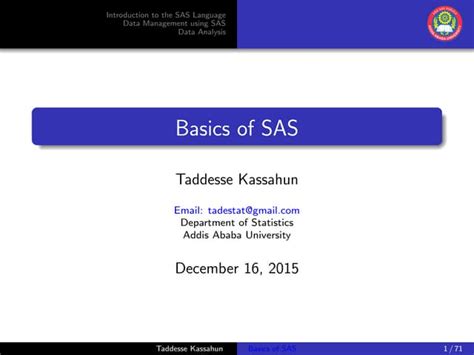 Basics Of Sas Ppt