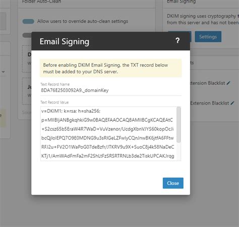 Set Up Dkim Record With Our New Email System Myaspnet