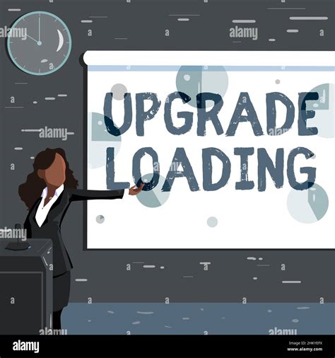 Hand Writing Sign Upgrade Loading Concept Meaning Advancement Of Applications To More Improved