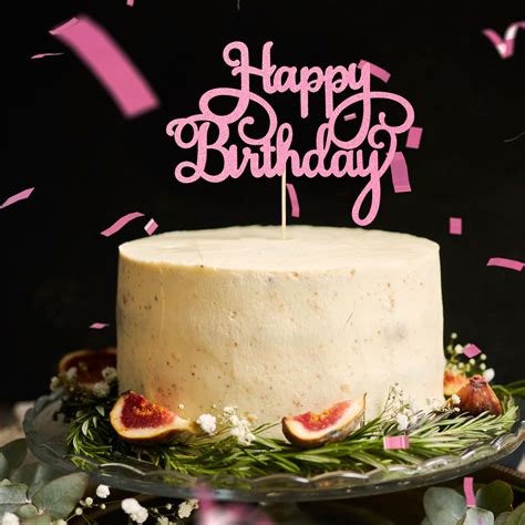 Pink Birthday Cake Toppers Happy Birthday Cake Sign