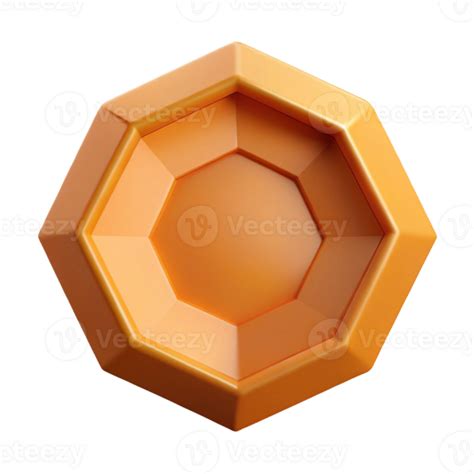Striking Inspired Geometric Octagon With A Triangle Inside Flat Orange Color And Clean Lines
