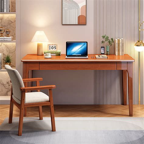 全实木书桌北欧约电脑桌家用办公桌工作台书房写字桌卧室学习桌 虎窝淘