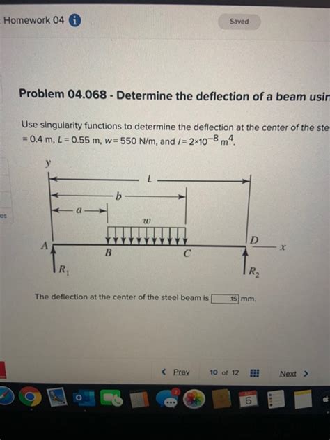Solved Use Singularity Functions To Determine The Deflection
