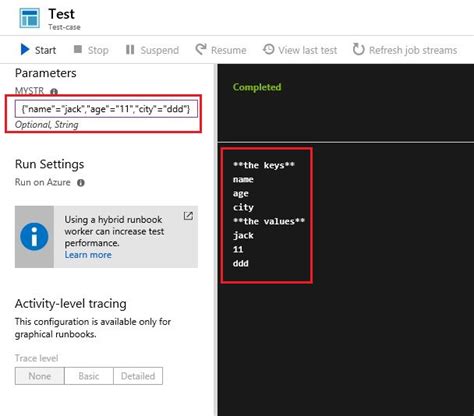 Azure Automation Passing Hashtable To Powershell Runbook Stack Overflow