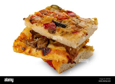 Rectangular Pizza Pieces With Vegetables Pizza Slices With Tomato