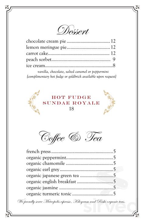 Bavettes Bar And Boeuf Menu In Chicago Illinois Usa