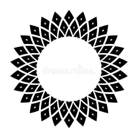Radial Geometric Pattern For Decorative Circle Frame Stock Vector