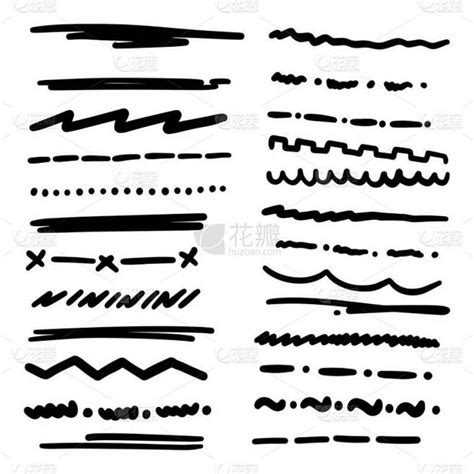 随机手绘线条涂鸦样式标记画笔设置