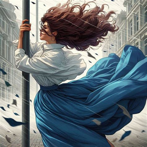 Windy Blue Satin Skirt In Storm And Blouse By Fumikagee On Deviantart