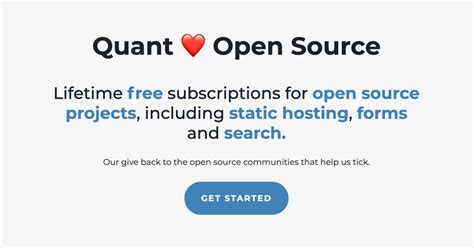 get free open source static hosting with quant quant