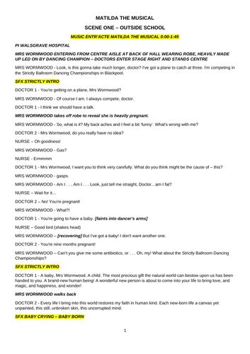 Matilda Script And Resources Teaching Resources