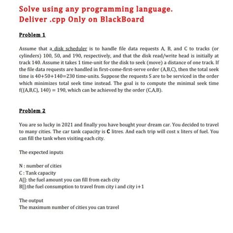 Solved Solve Using Any Programming Language Deliver Cpp Chegg