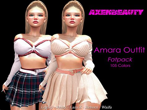 Second Life Marketplace Ax Amara Outfit 105 Colors Fatpack