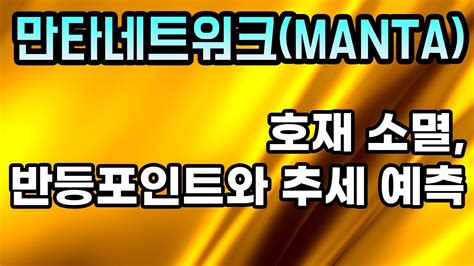 만타네트워크manta 투자리포트│차익실현 매물 출회 지지라인 파악과 반등 포인트는 Youtube