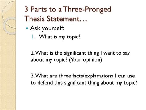 Ppt Three Pronged Thesis Statements Powerpoint Presentation Id 1901538