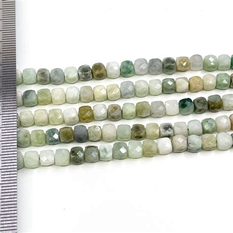 Natural Burma Jade Faceted Cube 5mm • Ilona Biggins Beads And Pearls
