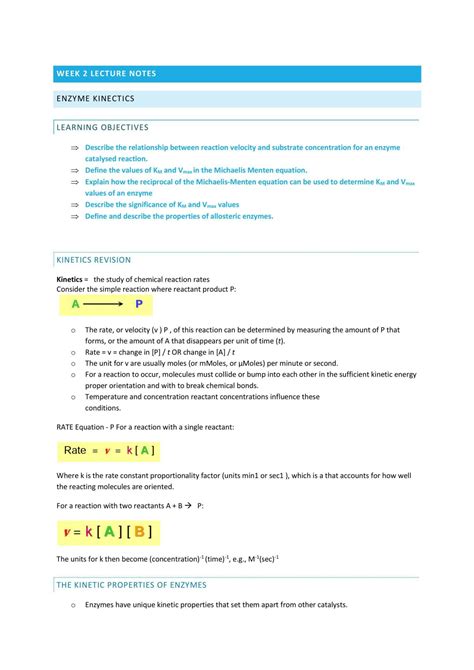 Week 2 Lecture Notes Practice Questions Bioc2181 Fundamentals Of Biochemistry Unsw