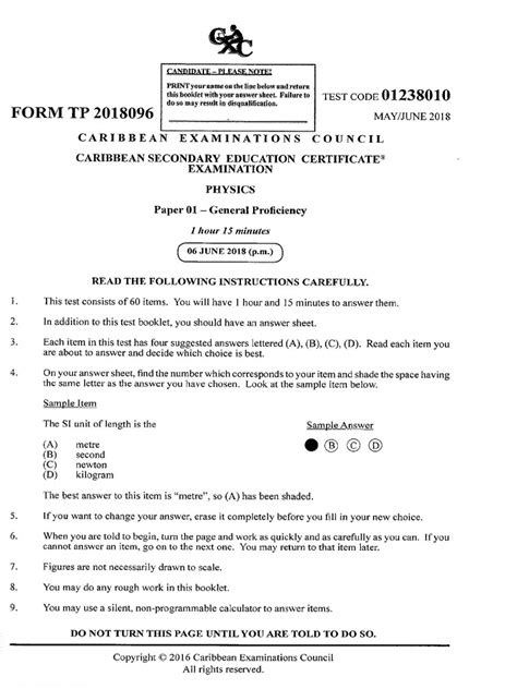 June 2018 P1 Answers Pdf