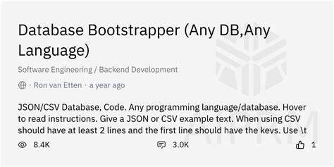 Prompt Database Bootstrapper Any DB Any Language By Ron Van Etten