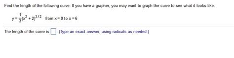 solved find the length of the following curve if you have