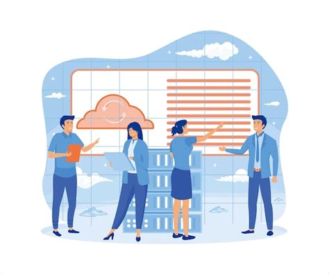 Premium Vector Data Visualization Concept People In Team Analyze