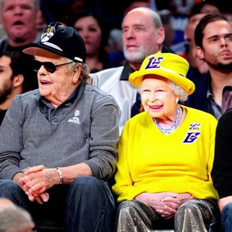 Queen Elizabeth And Jack Nicholson At A Lakers Game 14 Pics R