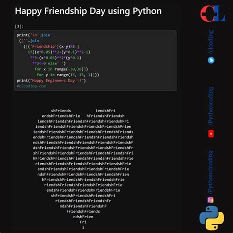 Python Coding On Instagram Happy Friendship Day Using Python