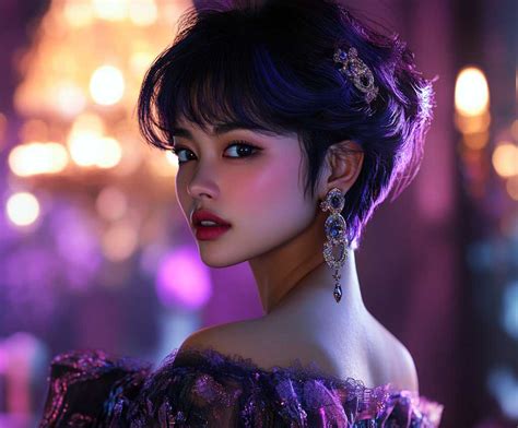 Dark Purple Korean Pixie Cut With Glossy Finish • 333k Inspiring Lifestyle Ideas