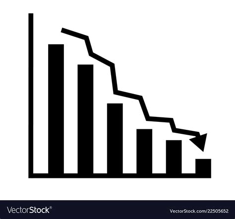 Descending Analytic Graph Showing Loss Royalty Free Vector
