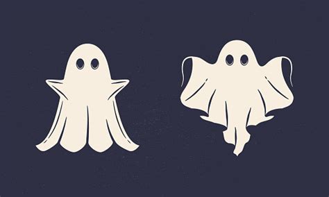 고스트 캐릭터가 설정됩니다 재미있는 유령 빈티지 아이콘 엠블럼 엠블럼 라벨 포스터를위한 디자인 요소 벡터 일러스트 레이 션 귀신에 대한 스톡 벡터 아트 및 기타 이미지