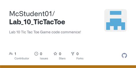 GitHub Mcbabe01 Lab 10 TicTacToe Lab 10 Tic Tac Toe Game Code Commence