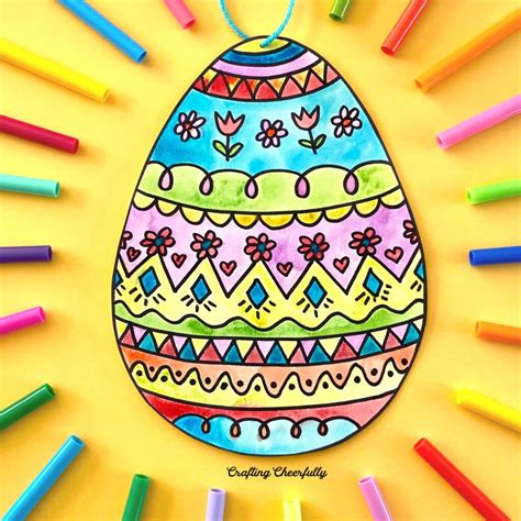 Cute Doodle Easter Egg Printable Easter Egg Coloring Pages